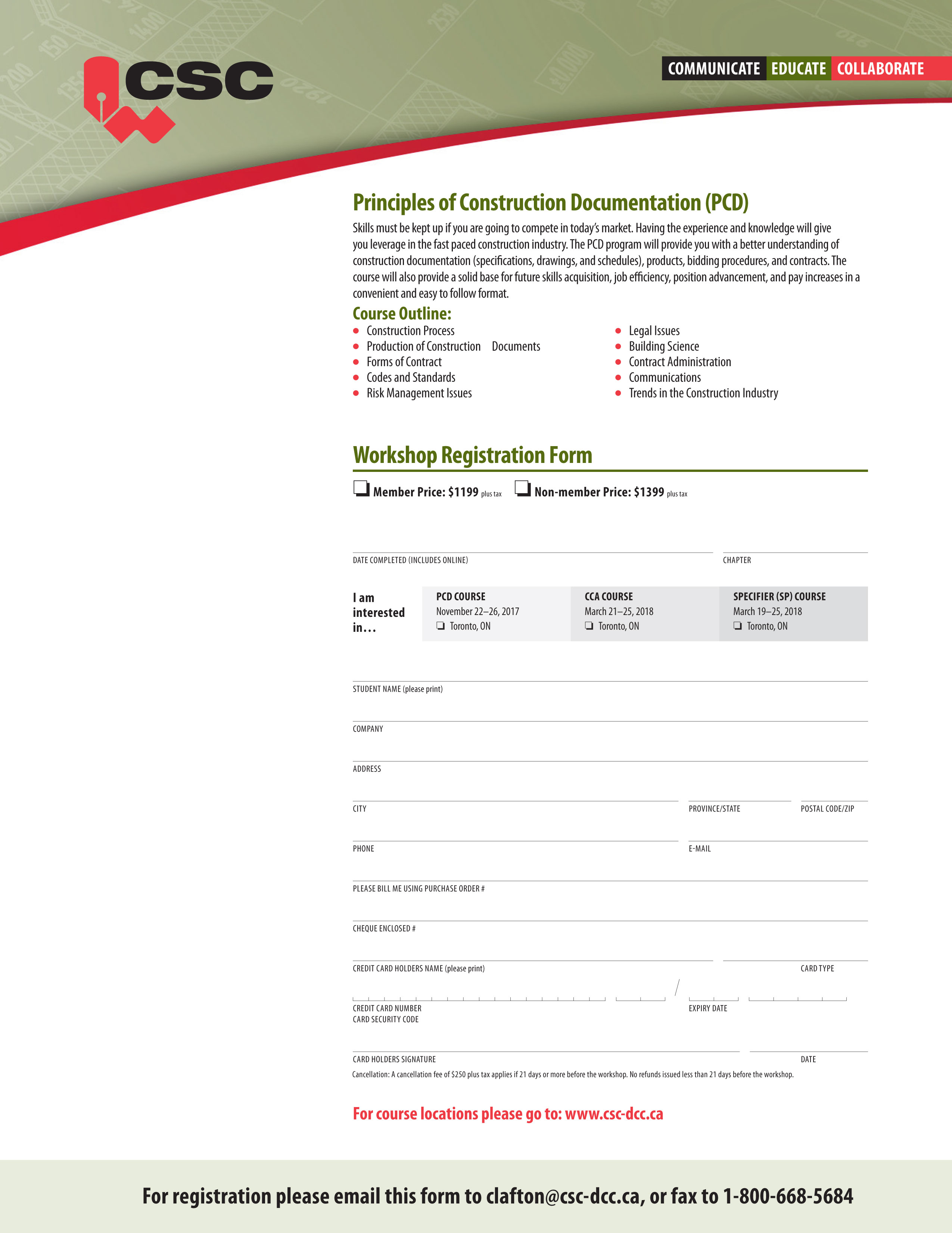 REGISTER TODAY for the online PCD course starting November 22, 2017