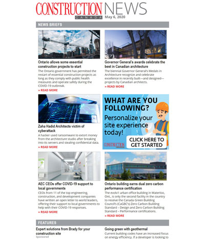 Newsletters - Construction Canada