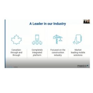 Updated maestro tech screenshot - Construction Canada