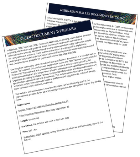 CCDC document webinars - Construction Canada